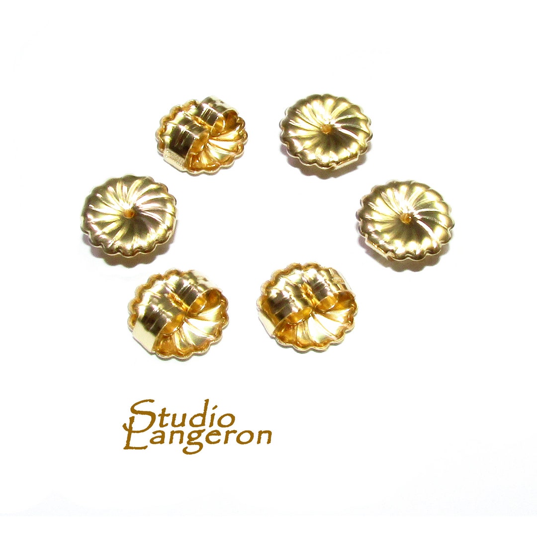 14K Gold Filled Friction Large Ear Nuts Butterfly Earring - Etsy