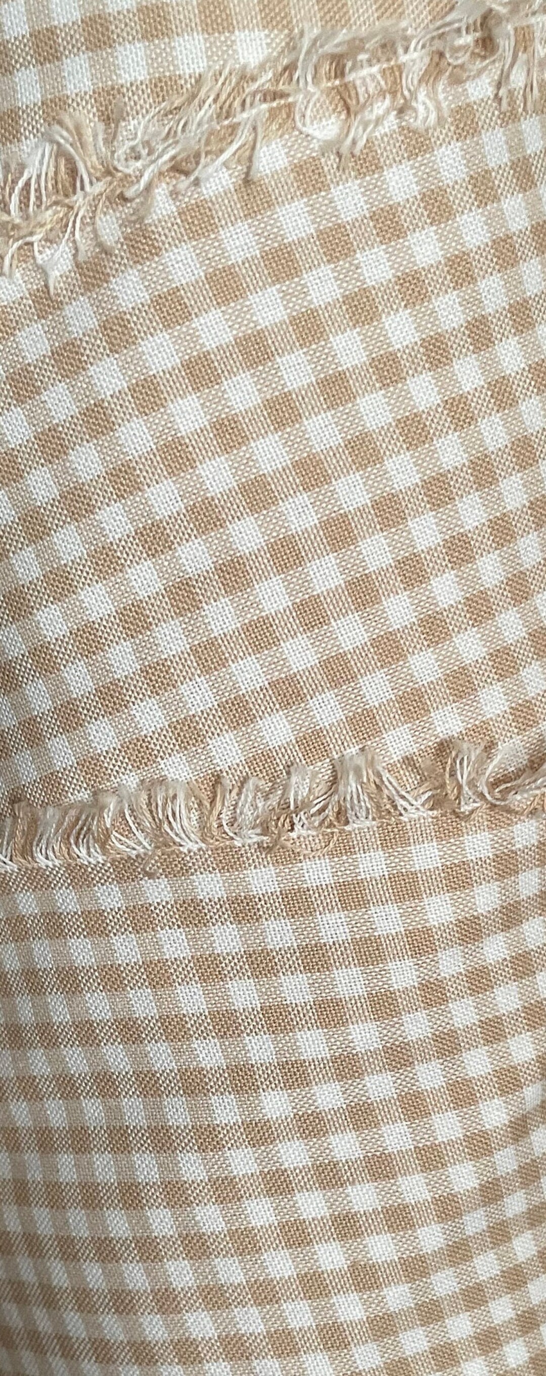 COTTON FABRIC by the Yard - Tan Check - Etsy