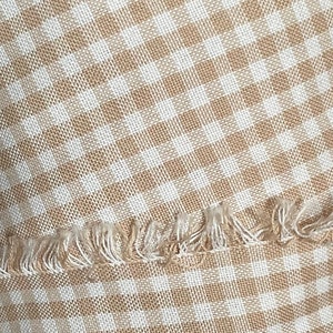 COTTON FABRIC by the Yard - Tan Check - Etsy