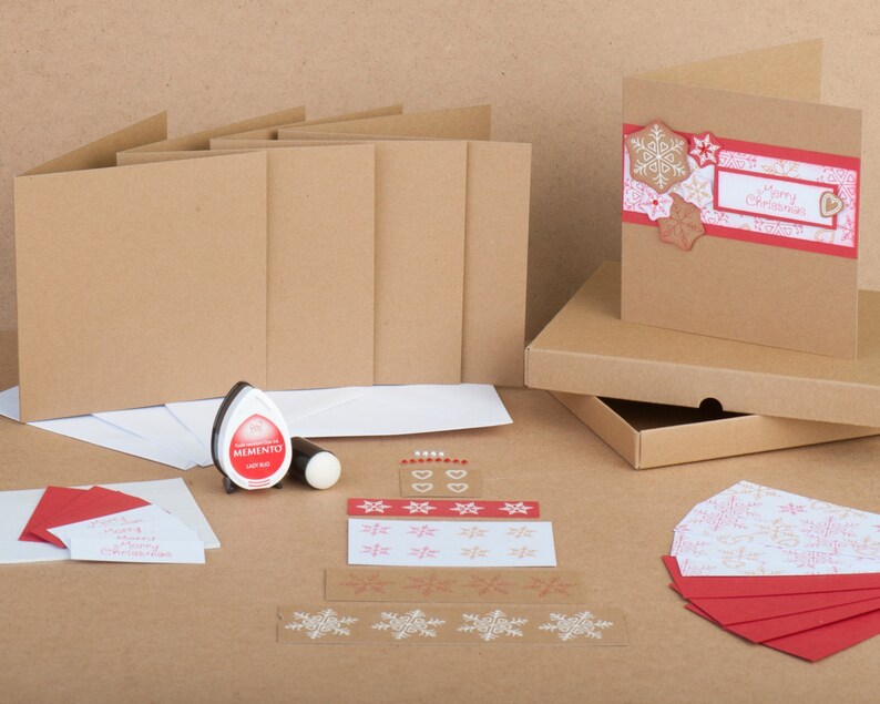 Snowflake Christmas Card Kit Handstamped Advanced Kit - Etsy