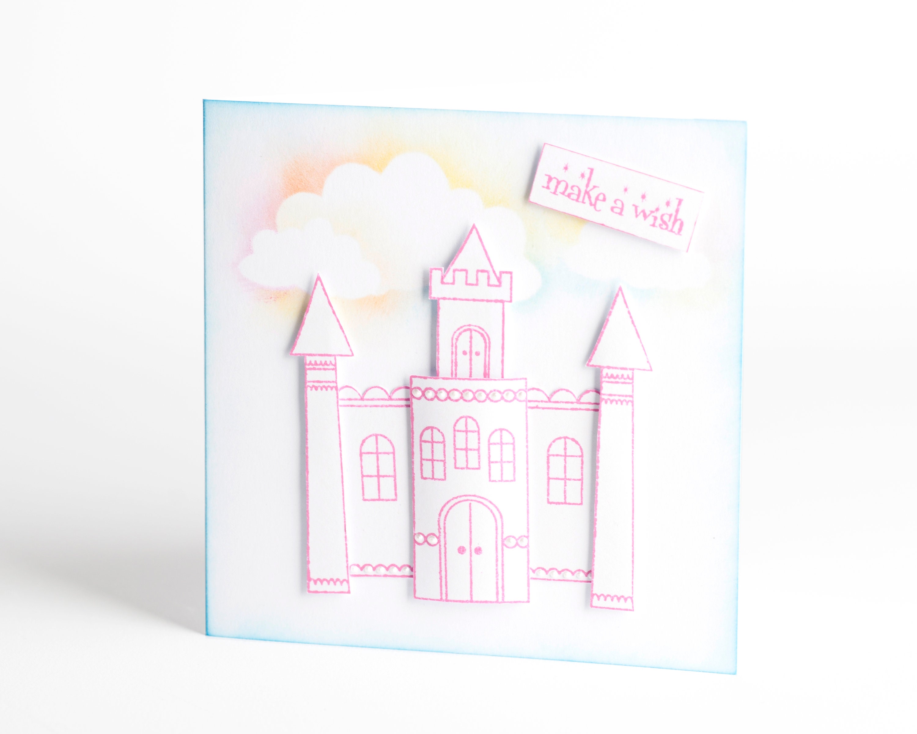 Castle Birthday Card Kit Rainbow Castle Kit Card Making Kit | Etsy UK