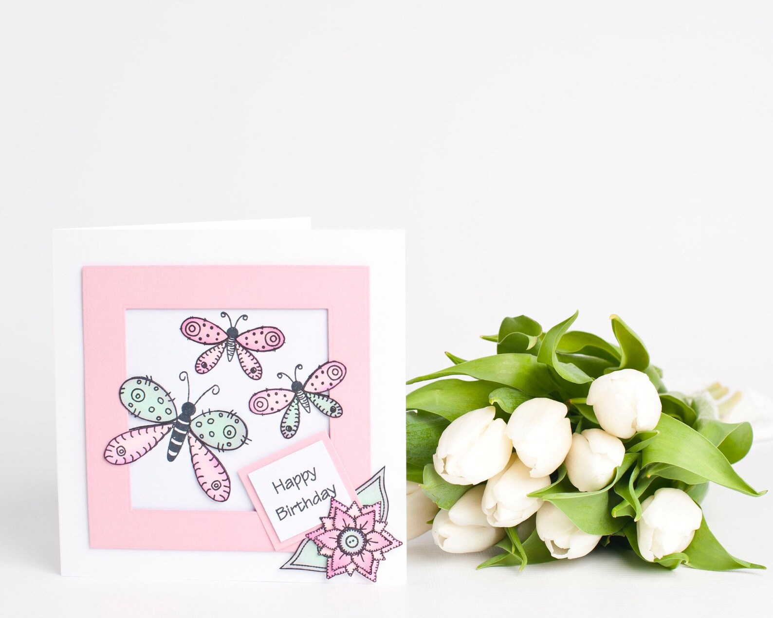 Cardmaking Kit for Adults Pink Butterfly Card - Etsy