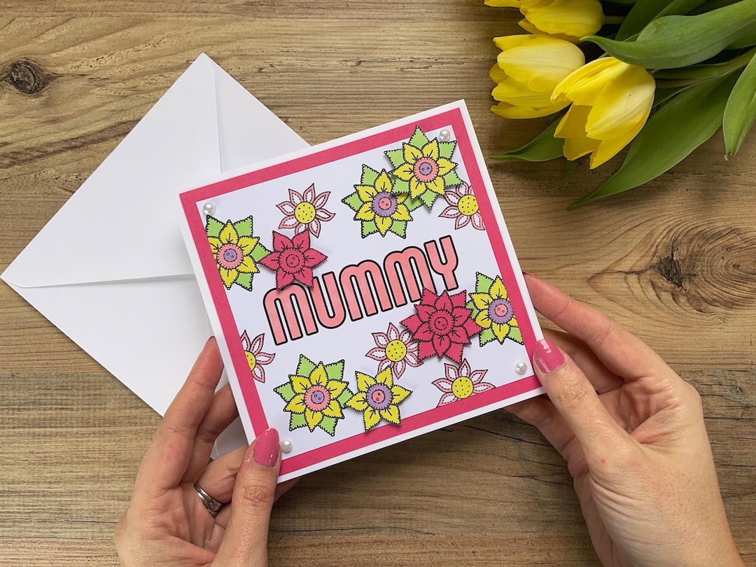 Mother's Day Card Kids, Colour Your Own Card, Children's Craft Kit - Etsy