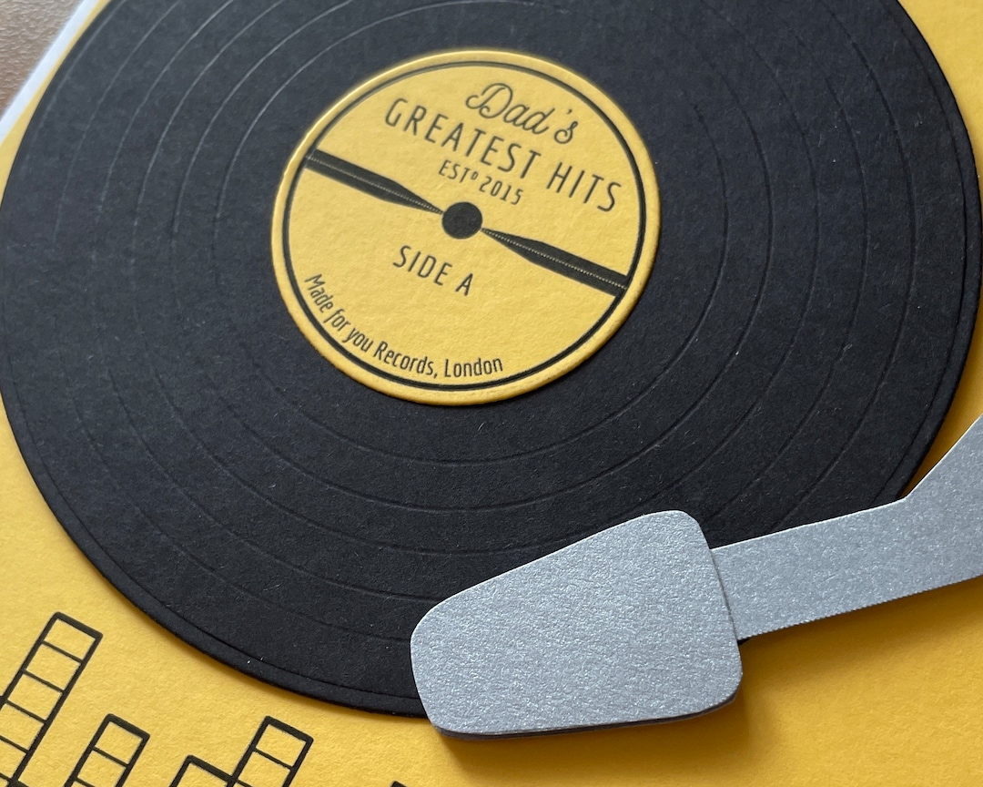 DIY Father's Day Card, Personalised Record Label for Dad, Make a Father ...