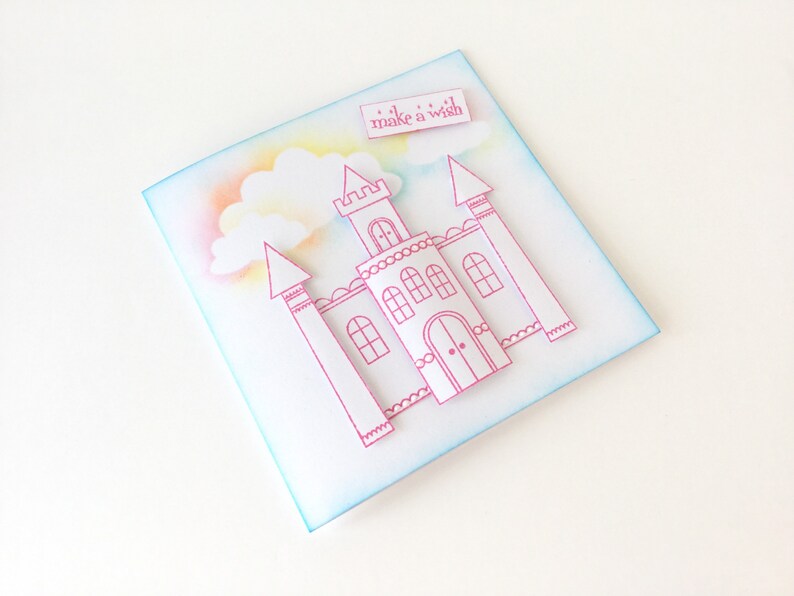 Castle Birthday Card Kit Rainbow Castle Kit Card Making Kit - Etsy