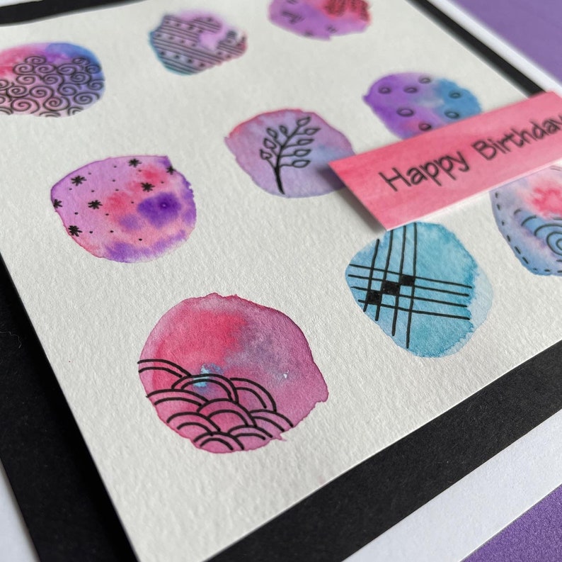 Abstract Watercolour Birthday Card Kit - Etsy