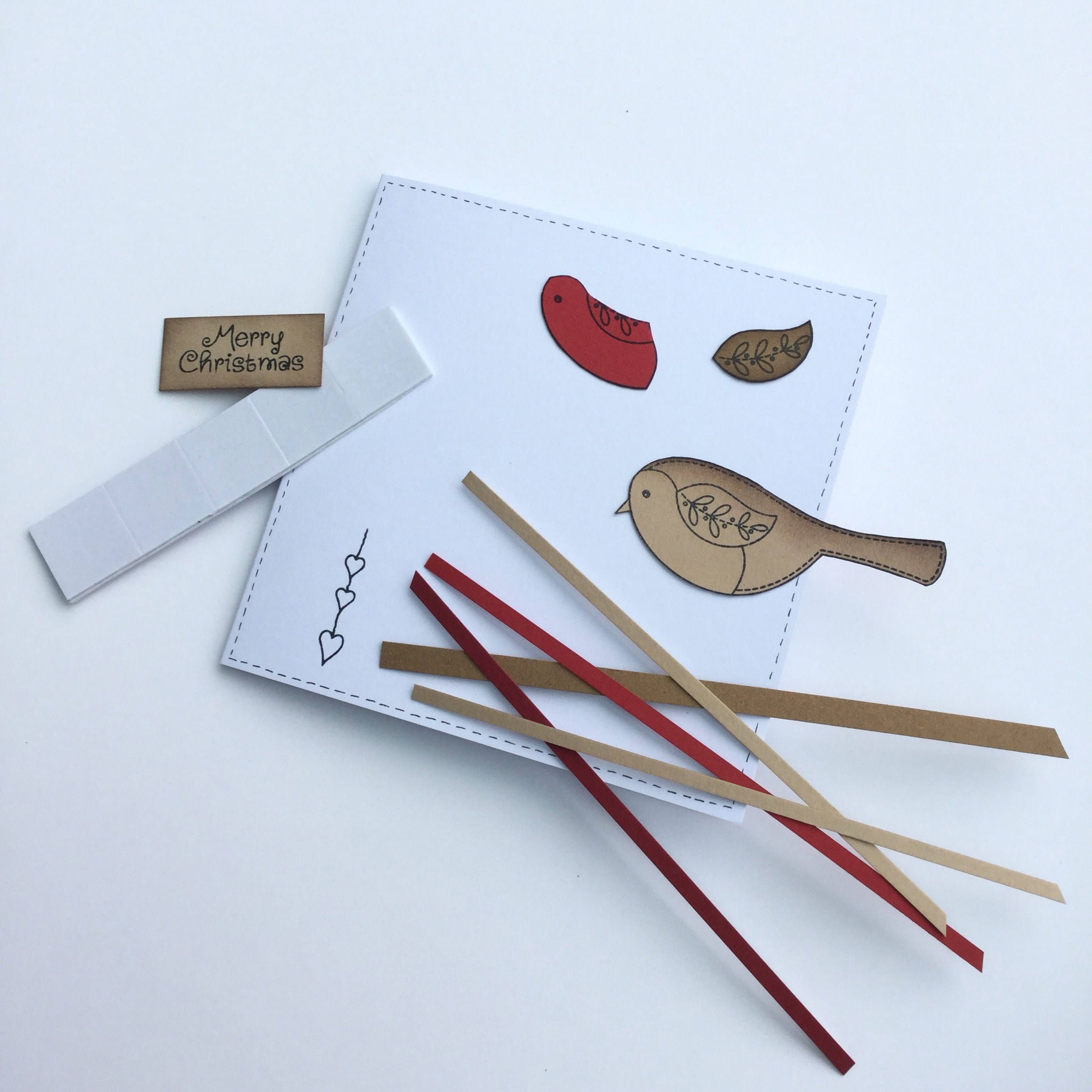 Christmas Card kit Robin Card kit Beginner's Cardmaking | Etsy