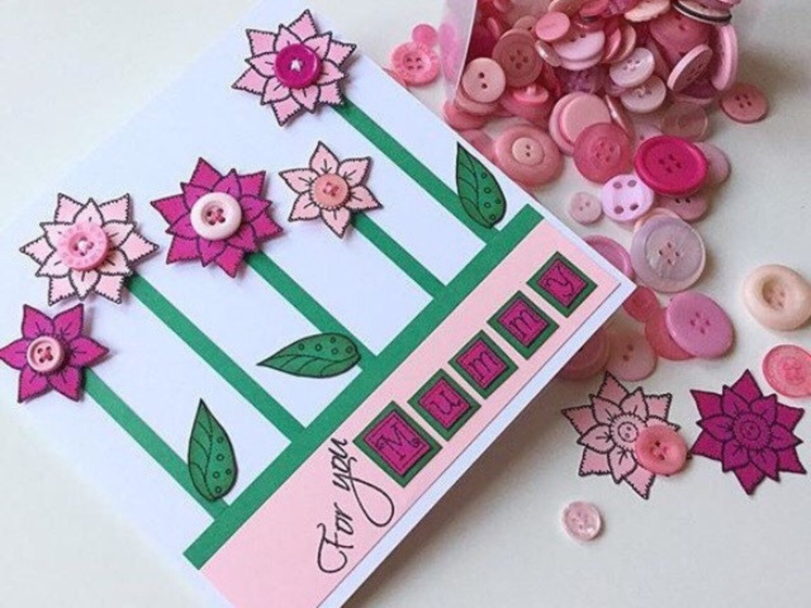 Pink Mother's Day Card Kit, Craft Kit for Mothers Day, Card Making ...