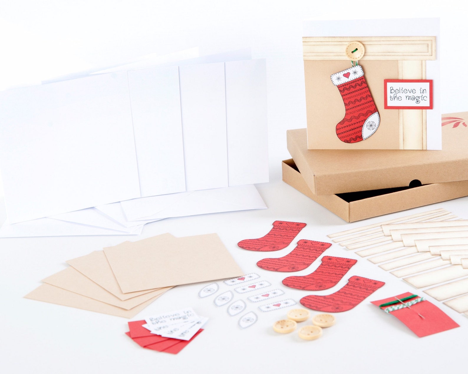 Christmas Stocking Card Kit, Ideal for Beginner's, Make Your Own Cards ...