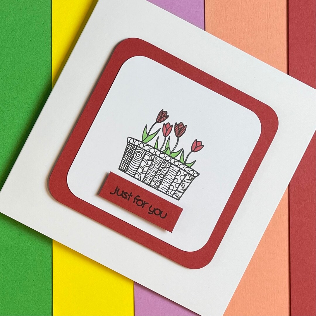 Tulips Card Kit, Easy Doodle Kit, Drawing Kit With Pen - Etsy