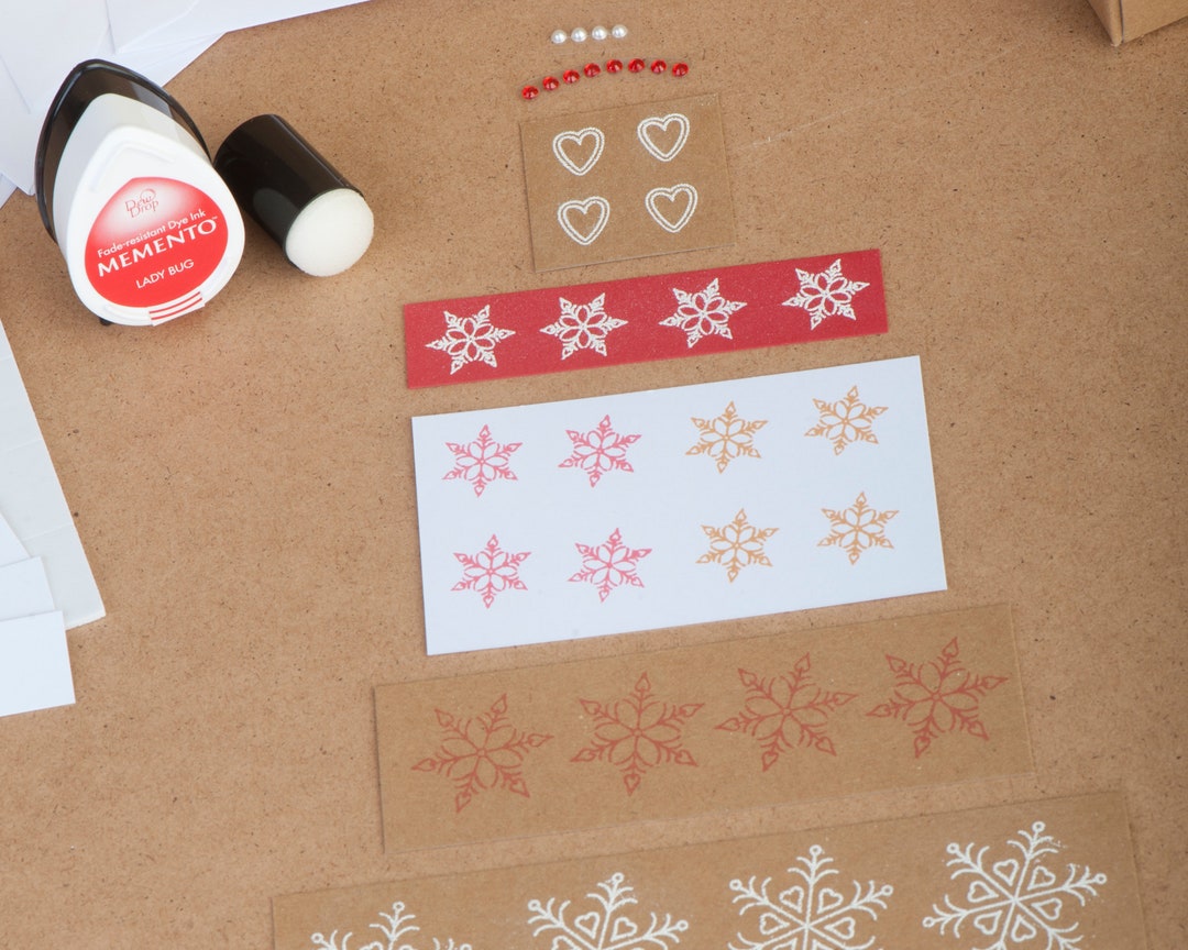Snowflake Christmas Card Kit Handstamped Advanced Kit - Etsy