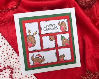 Fingerprint Robin Family Christmas Card Making Kit (6 Pack) - Etsy UK