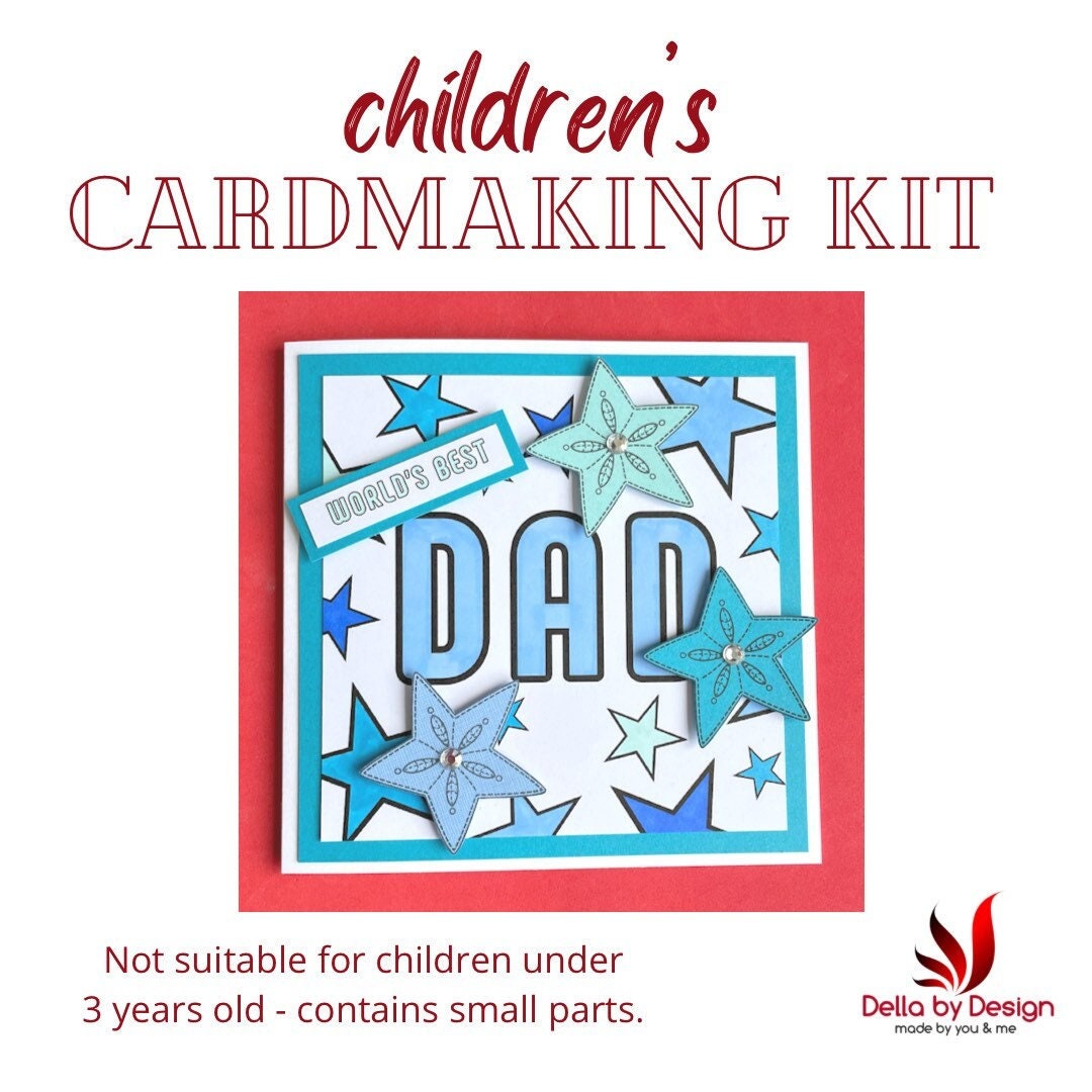 Father's Day Craft Kit, World's Best DAD, Colouring Card Kits, Children ...