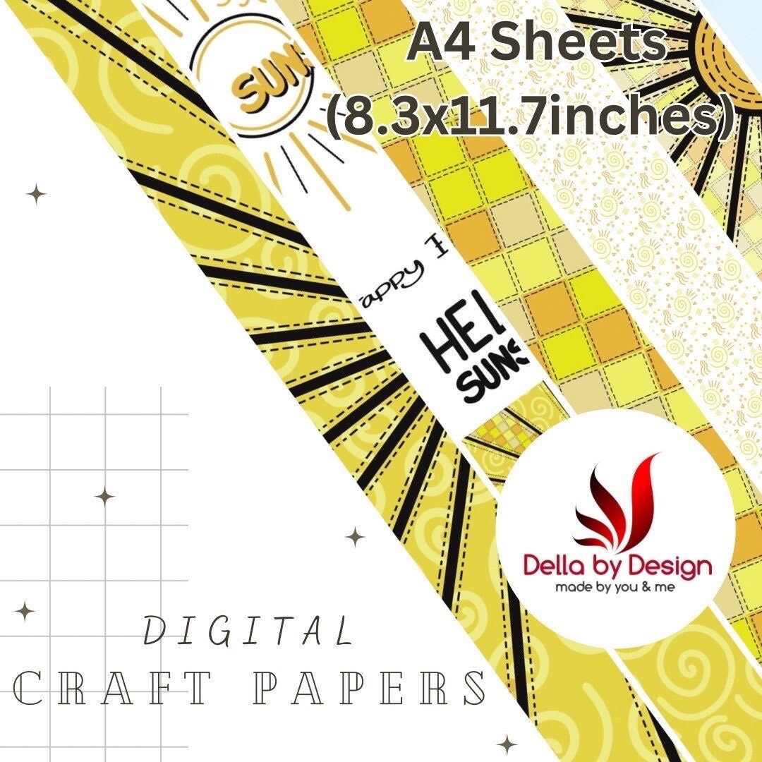 Sunshine Quilt Digital Paper, Digital Cardmaking Kit - Etsy