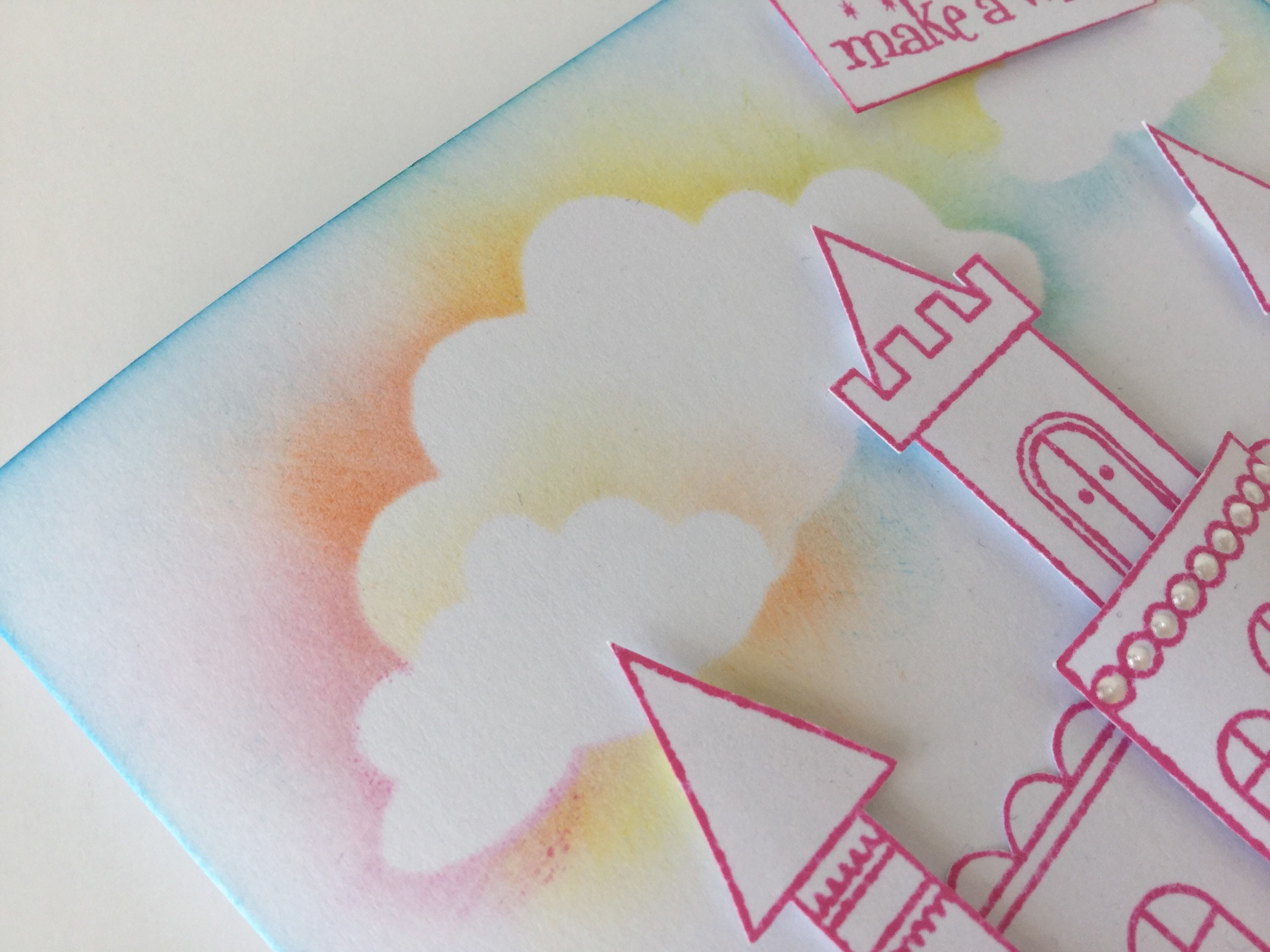 Castle Birthday Card Kit Rainbow Castle Kit Card Making Kit | Etsy