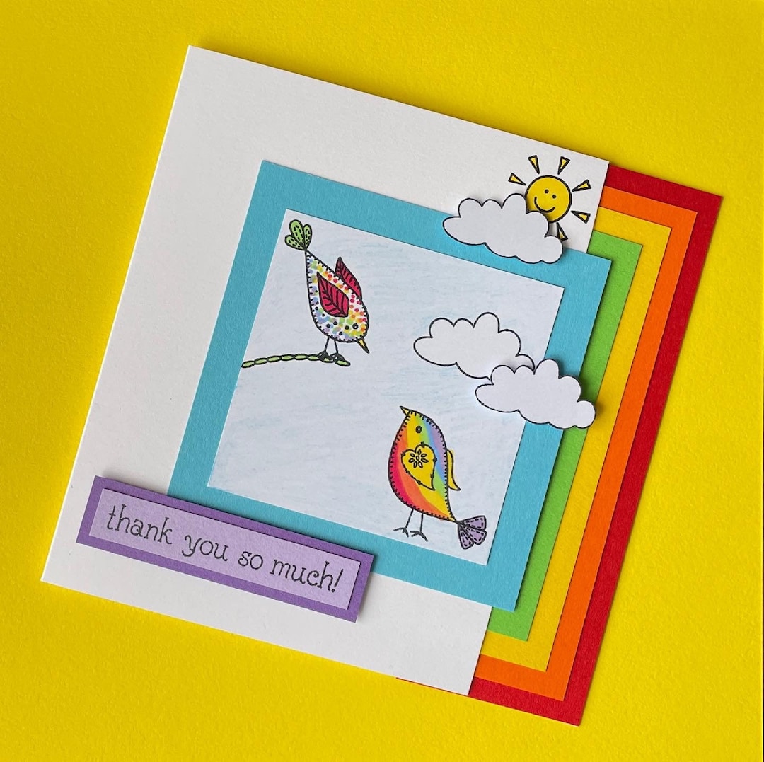 Teacher Thank You Card Kit, Thanks Teacher, Rainbow Card Kit - Etsy