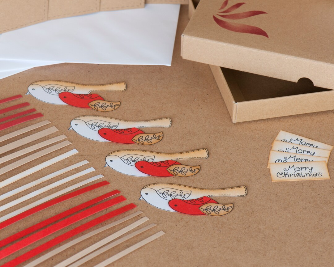 Craft Kit for Adults, Robin Card Kit, Kraft Card Kit, DIY Christmas Kit ...