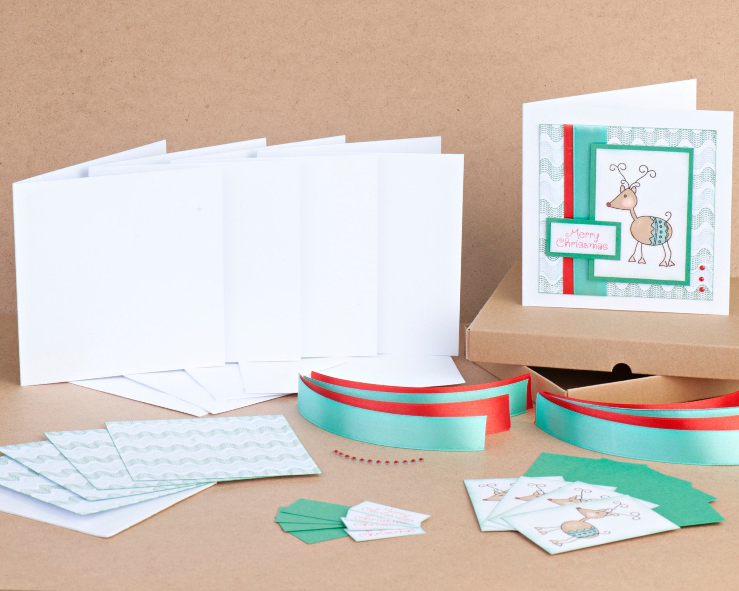 Reindeer Handmade Christmas Card Kit, Christmas DIY Craft Kit ...