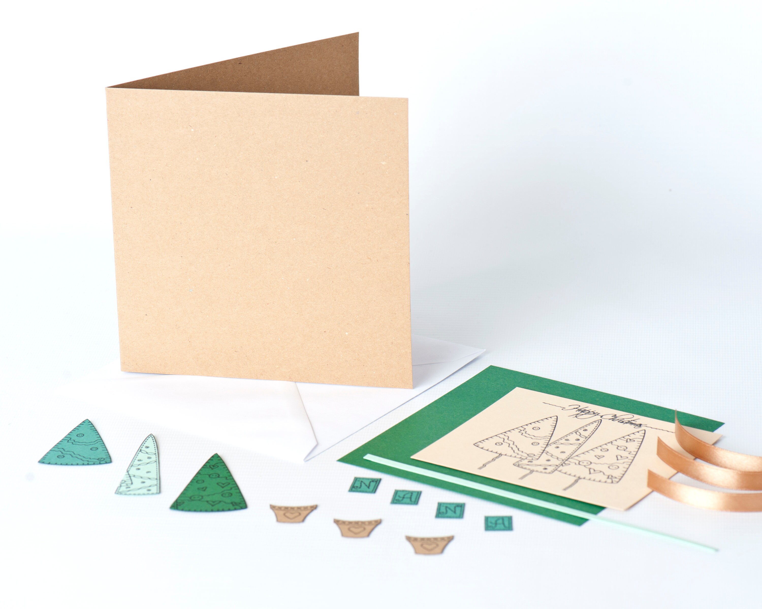 Make a Christmas Tree Card Beginner's Card Kit Craft Kit - Etsy