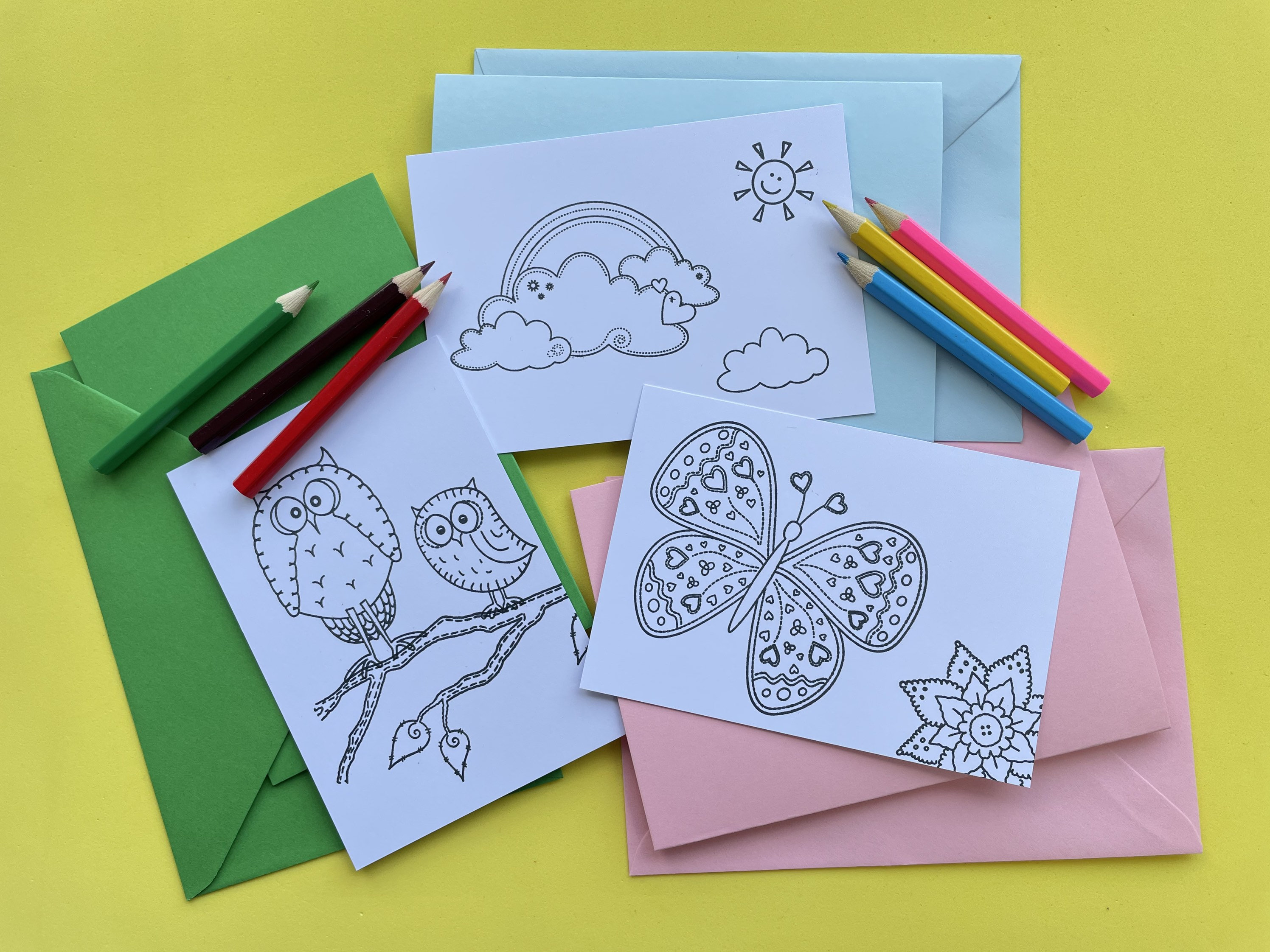 Colouring Cards for Children Card Kits for Children - Etsy UK