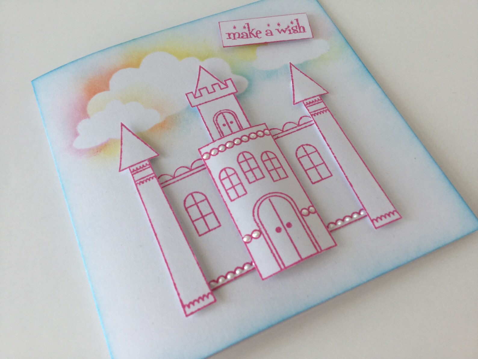 Castle Birthday Card Kit Rainbow Castle Kit Card Making Kit | Etsy