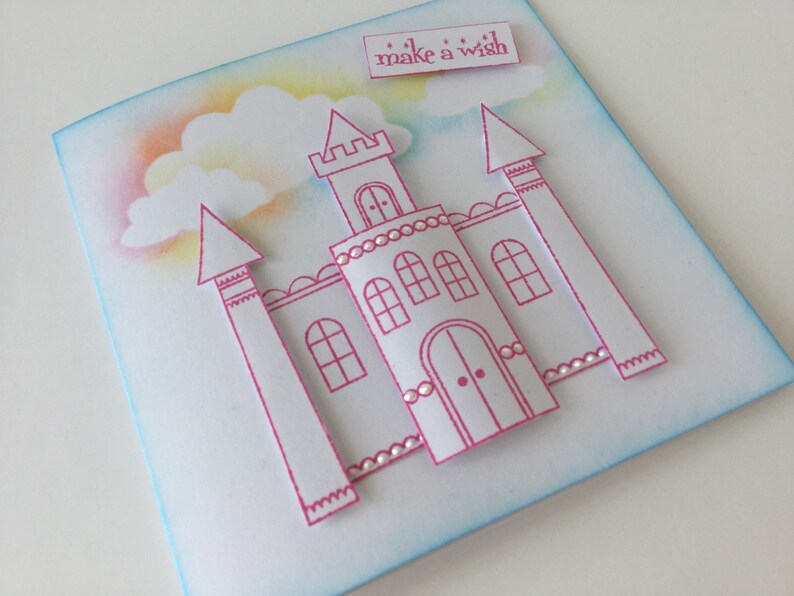 Castle Birthday Card Kit Rainbow Castle Kit Card Making Kit | Etsy