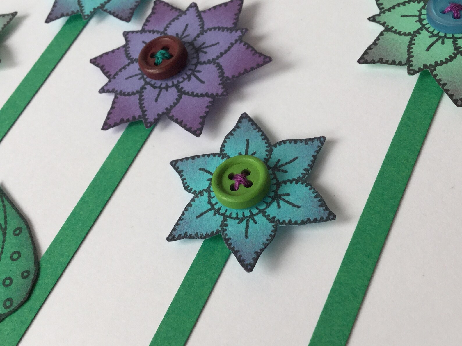 Button Flower Card Card for Mothers Day Cute Greeting Cards - Etsy UK