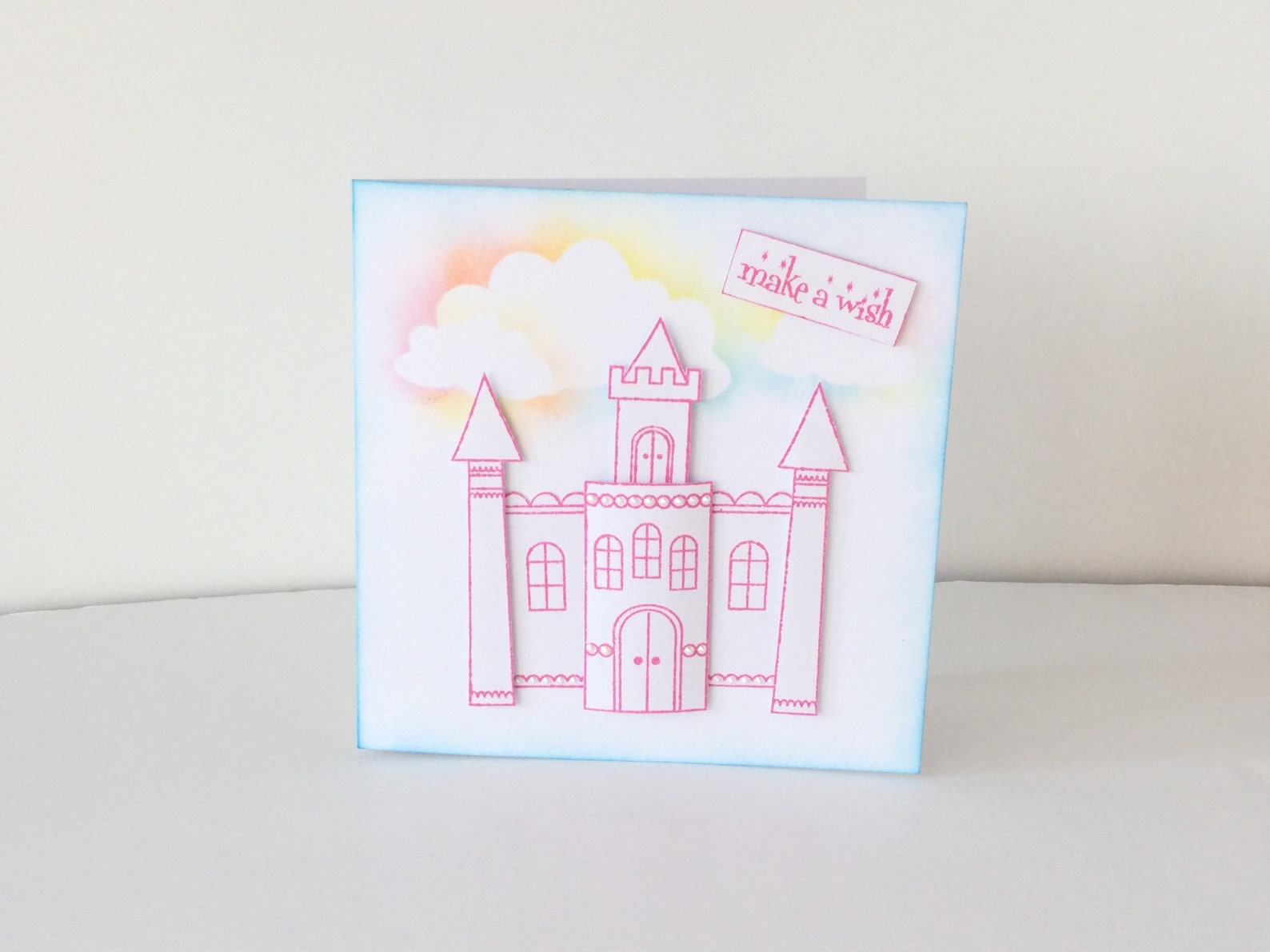 Castle Birthday Card Kit Rainbow Castle Kit Card Making Kit | Etsy
