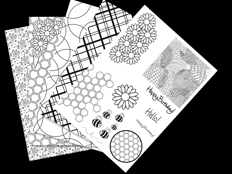Monochrome Digital Paper, Digital Cardmaking Kit - Etsy