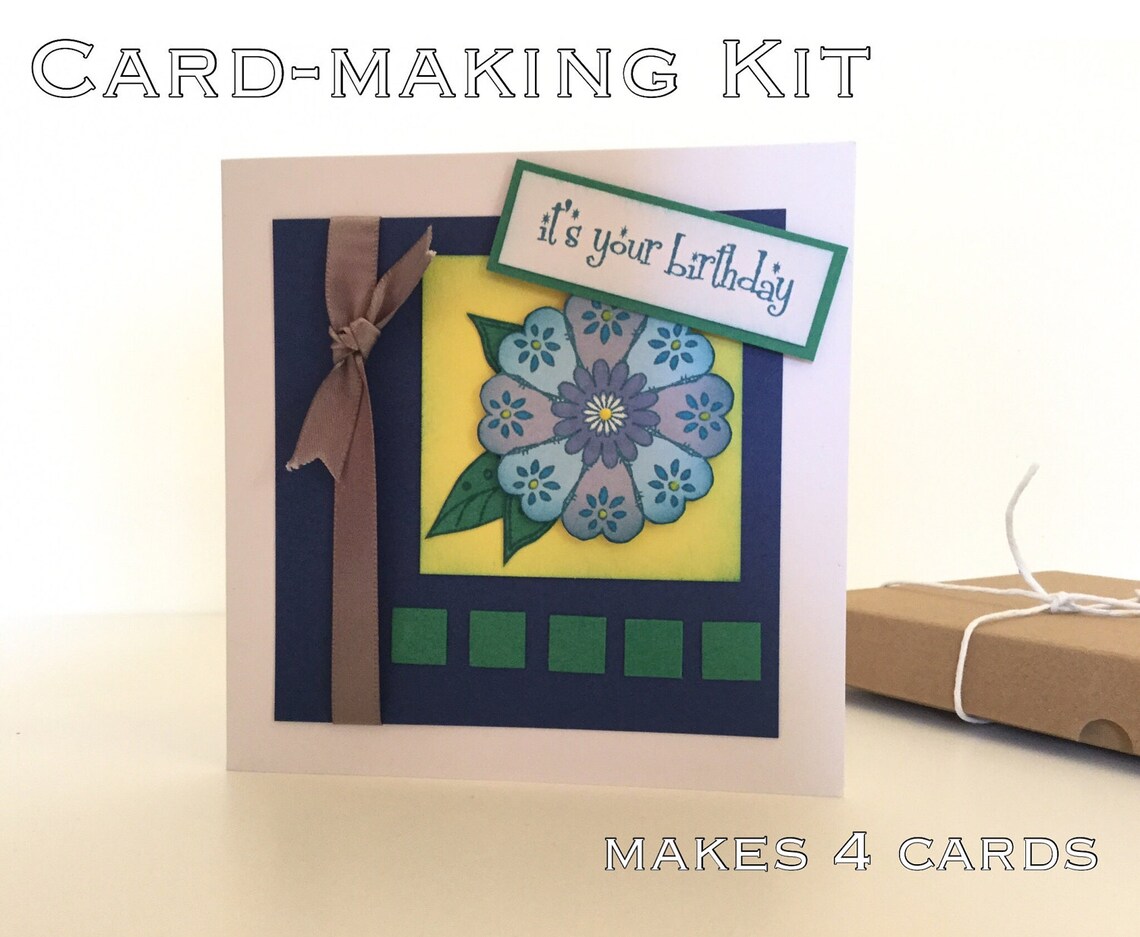 Card Kit Happy Birthday Flower Card Kit Advanced Kit Adult | Etsy