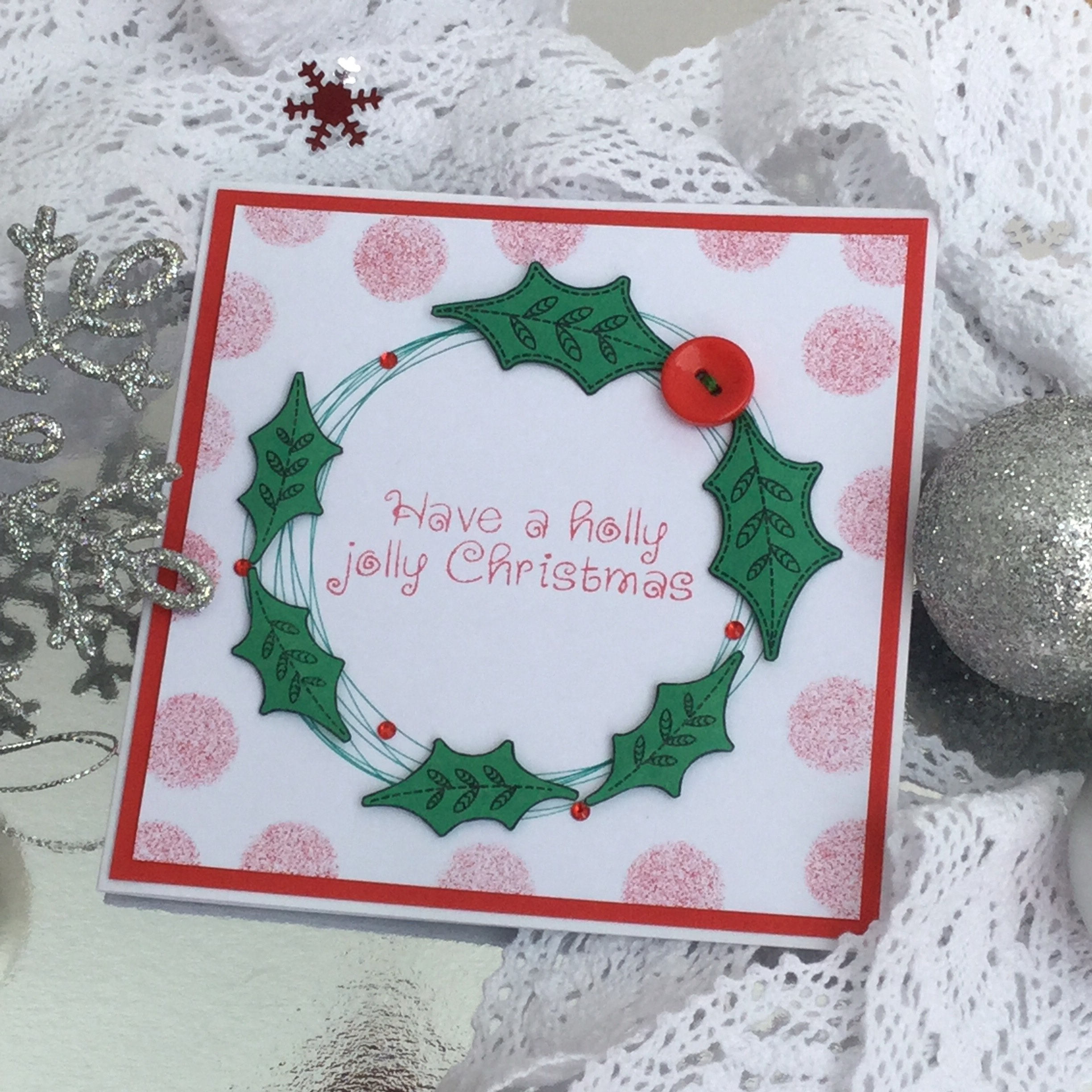 Craft kit for adults Christmas Cardmaking Holly Jolly Card | Etsy