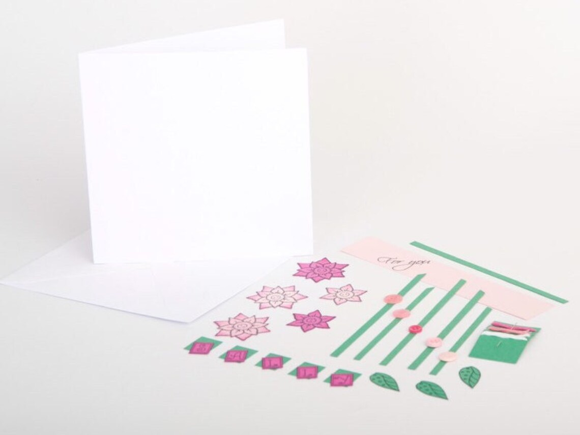 Pink Mother's Day Card Kit, Craft Kit for Mothers Day, Card Making ...