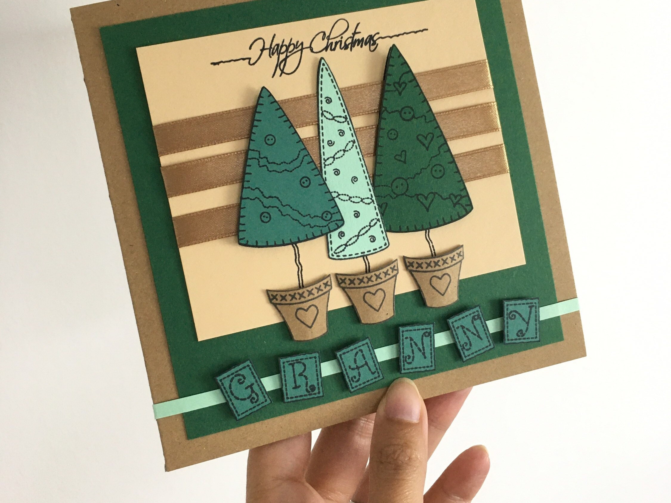 Make a Christmas Tree Card Beginner's Card Kit Craft Kit - Etsy
