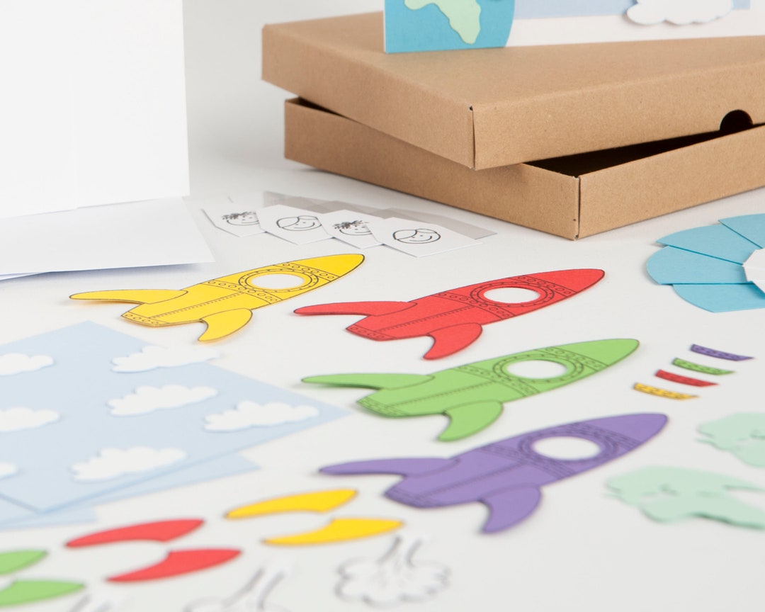 Rocket Birthday Card Kit, Beginner's Card Making Kit - Etsy