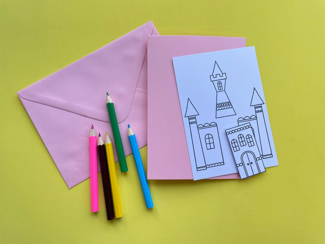 Colouring Cards for Children Card kits for children | Etsy