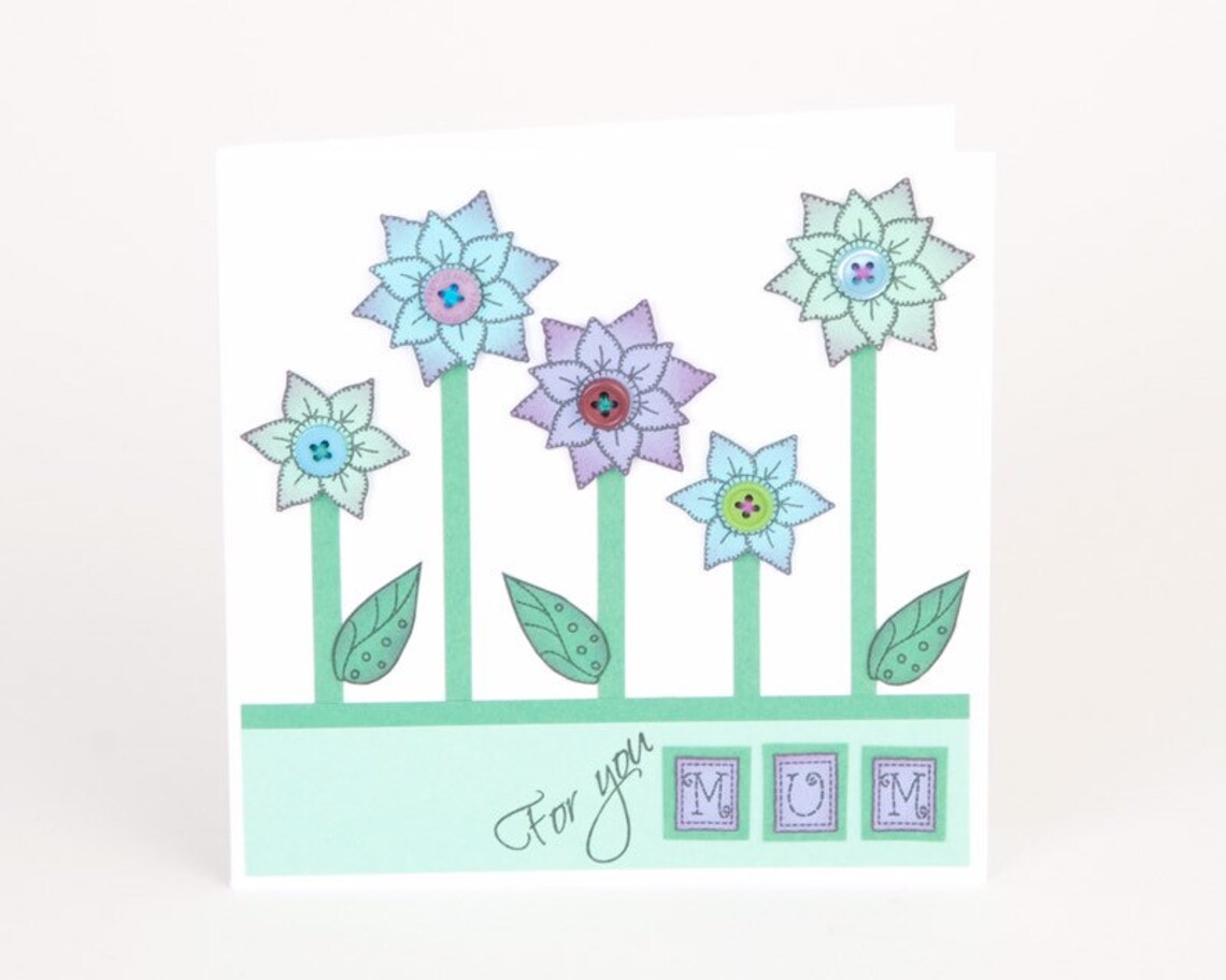 Button Flower Card Card for Mothers Day Cute Greeting Cards - Etsy UK