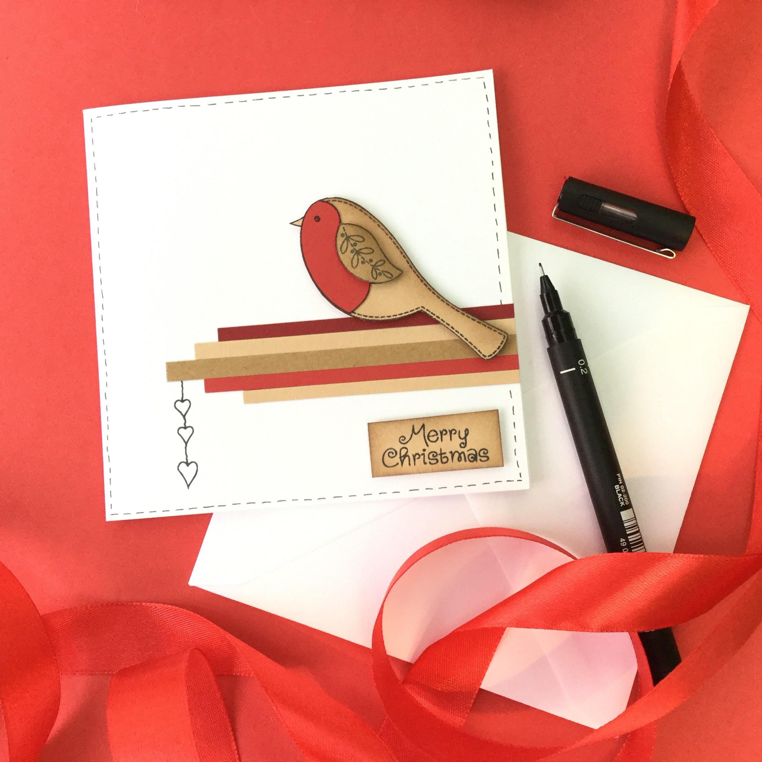 Christmas Card kit Robin Card kit Beginner's Cardmaking | Etsy