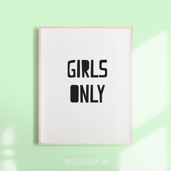 Girls Only Room Decor Girls Only Sign Girls Only Print Etsy