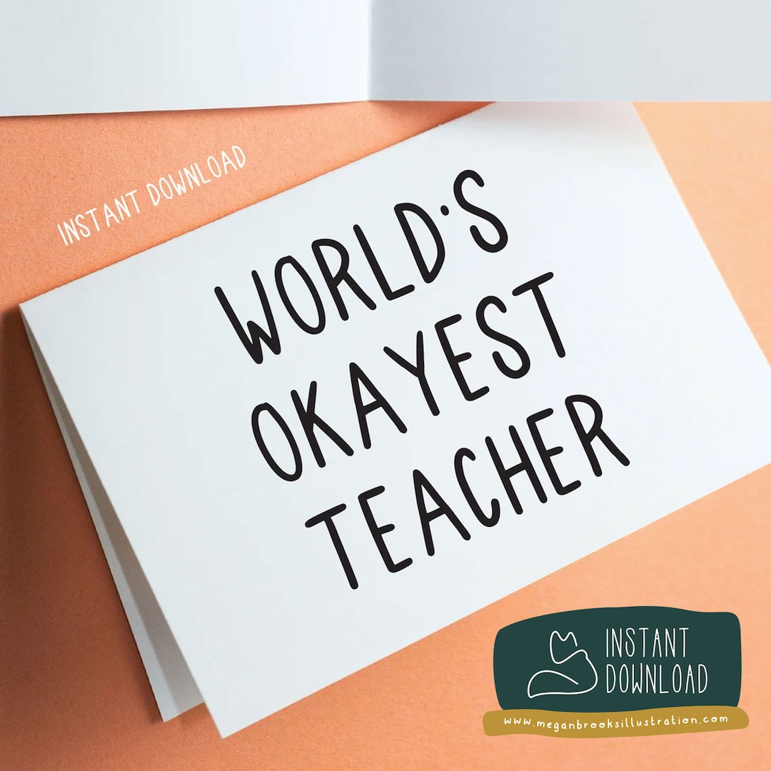 Printable Teacher Card, Funny Teacher Card, Digital Teacher Gift ...