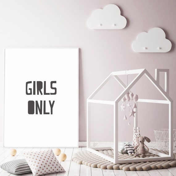 Girls Only Room Decor Girls Only Sign Girls Only Print Etsy