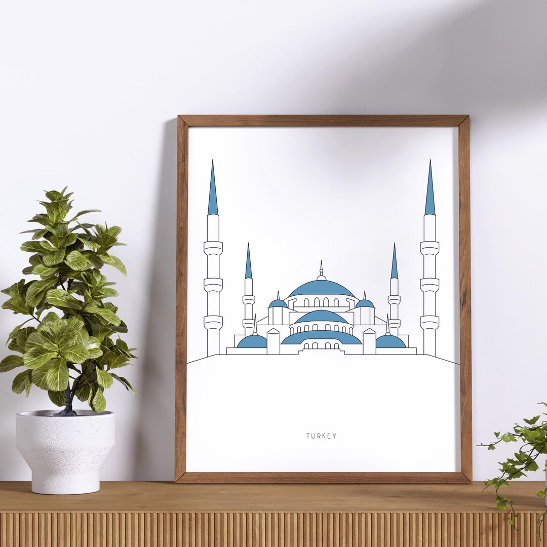 Turkey Wall Decor, Turkey Line Art, Instant Turkey Art, Digital Decor ...