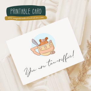 Thank You Printable Card, Capybara Instant Card, Capybara Notecard, Tea ...