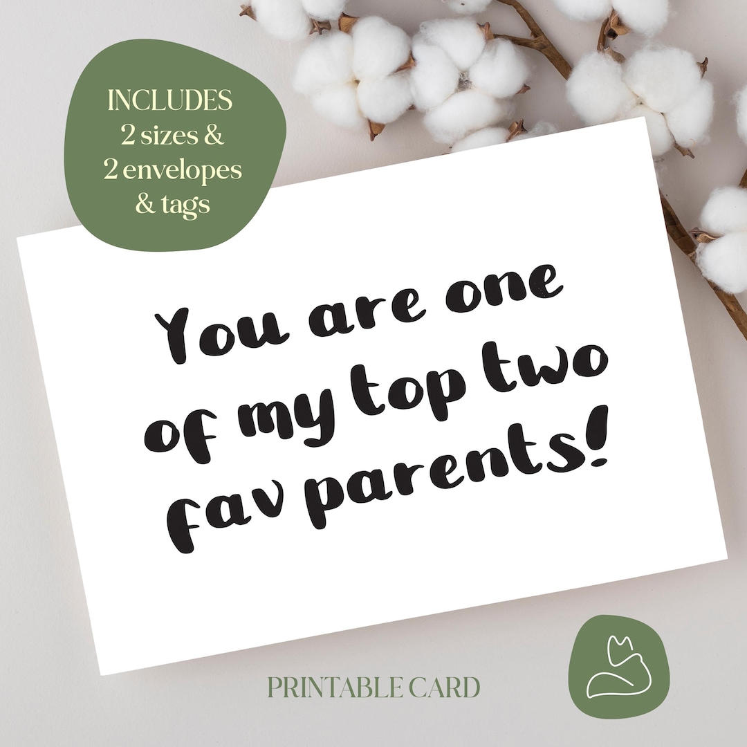 Funny Parents Card, Printable Card for Parents, Mothers Day Card ...