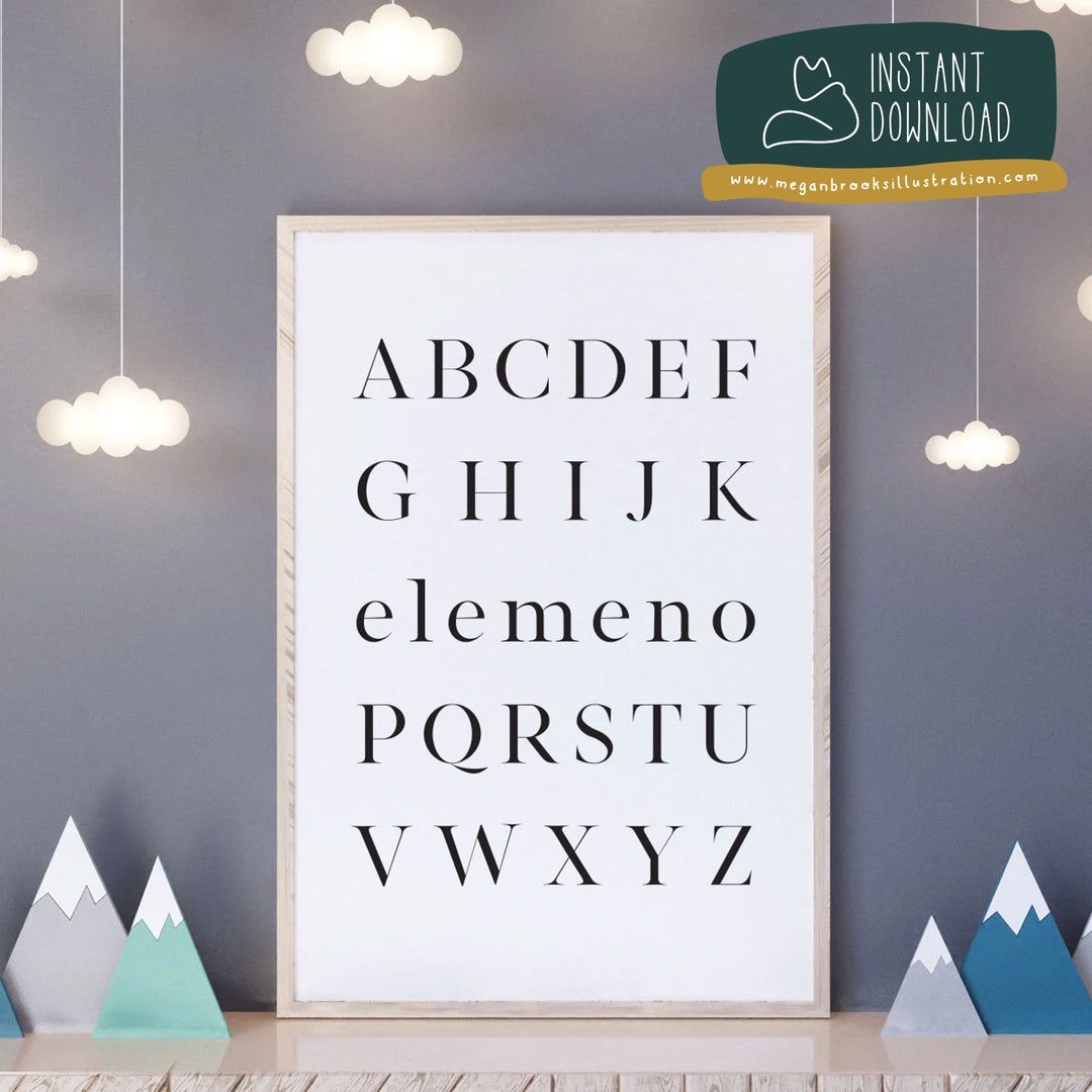 Alphabet Poster, Fun Poster for Baby, Nursery Wall Decor, Alphabet ...