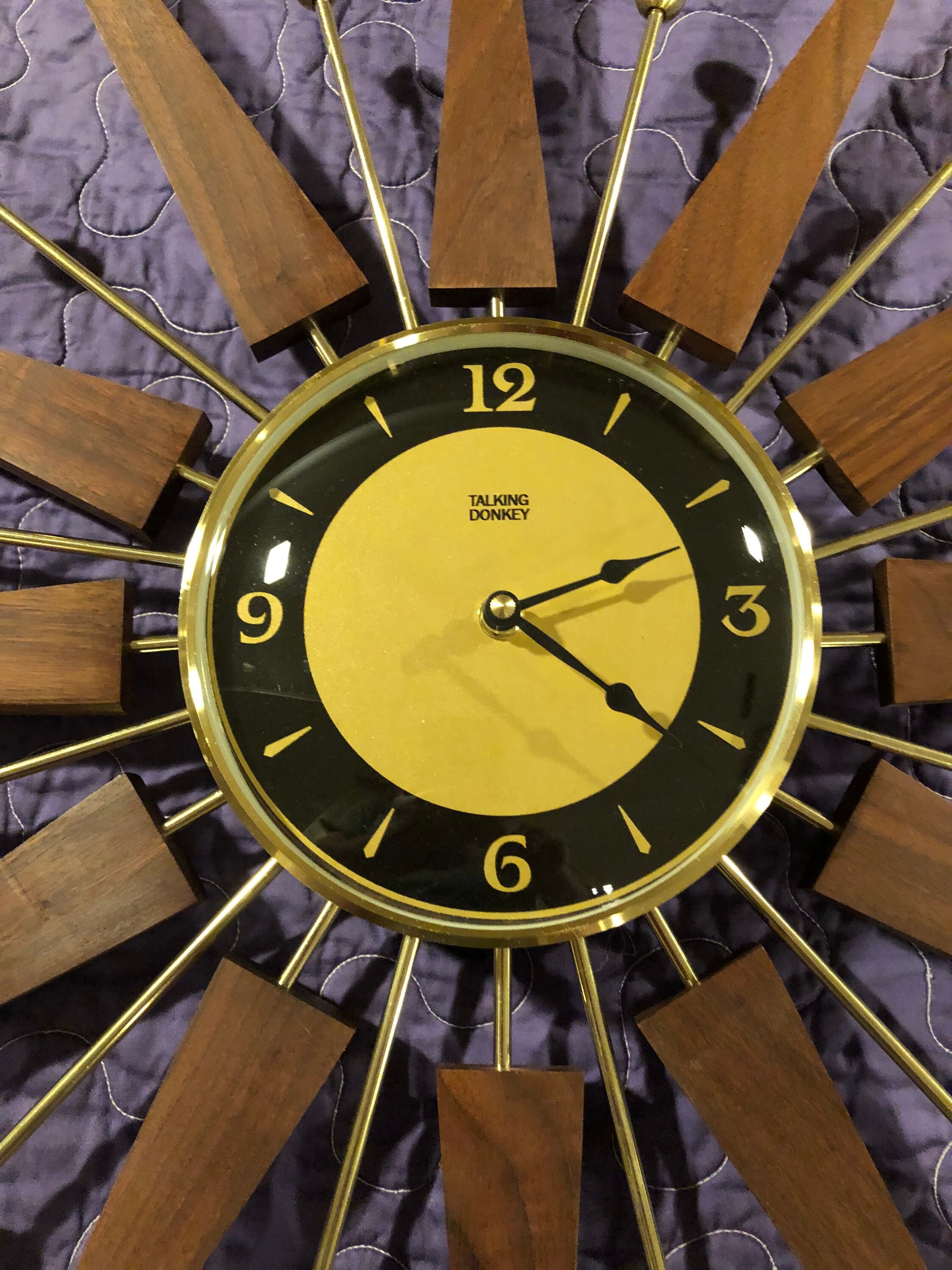 Talking Donkey starburst clock | Etsy