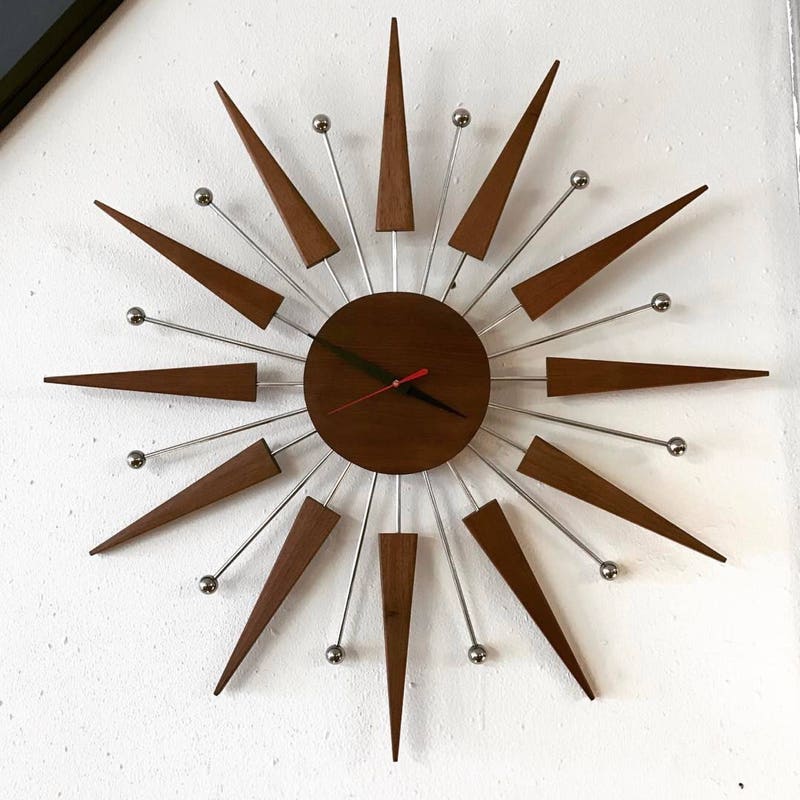 Mid Century Wall Clock - Etsy