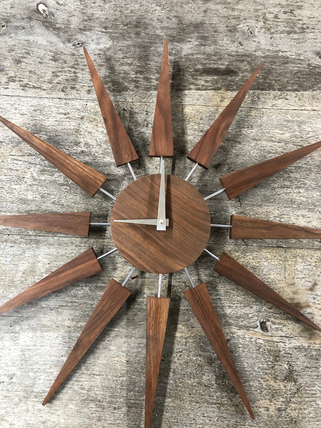 Starburst Clock Brass or Chrome Rods Mid-century Retro Wall Clock - Etsy