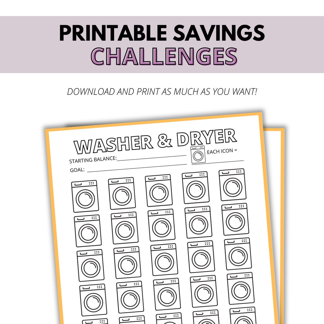 New Washer & Dryer Savings Challenge Printable Coloring Sheet for US ...