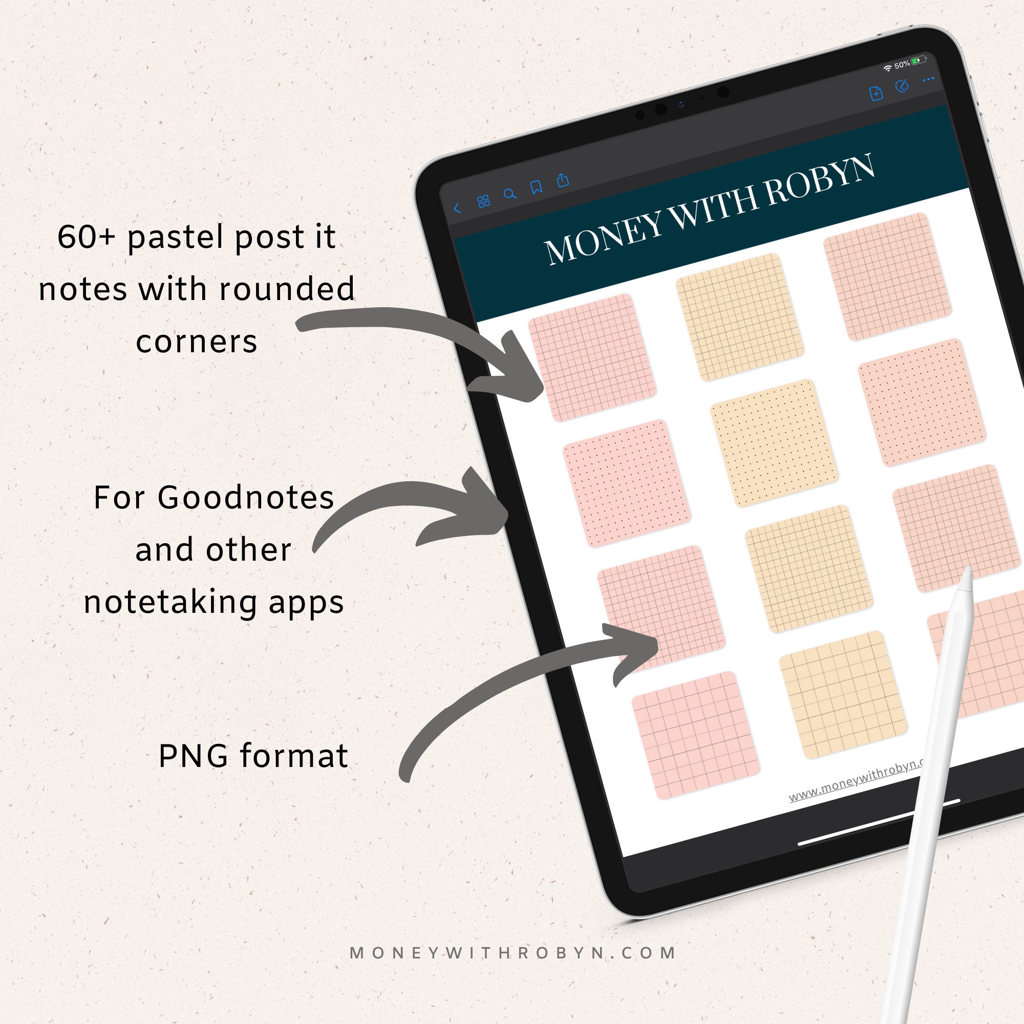 Pastel Digital Precropped Sticker Planner Notebook Goodnotes Xodo ...