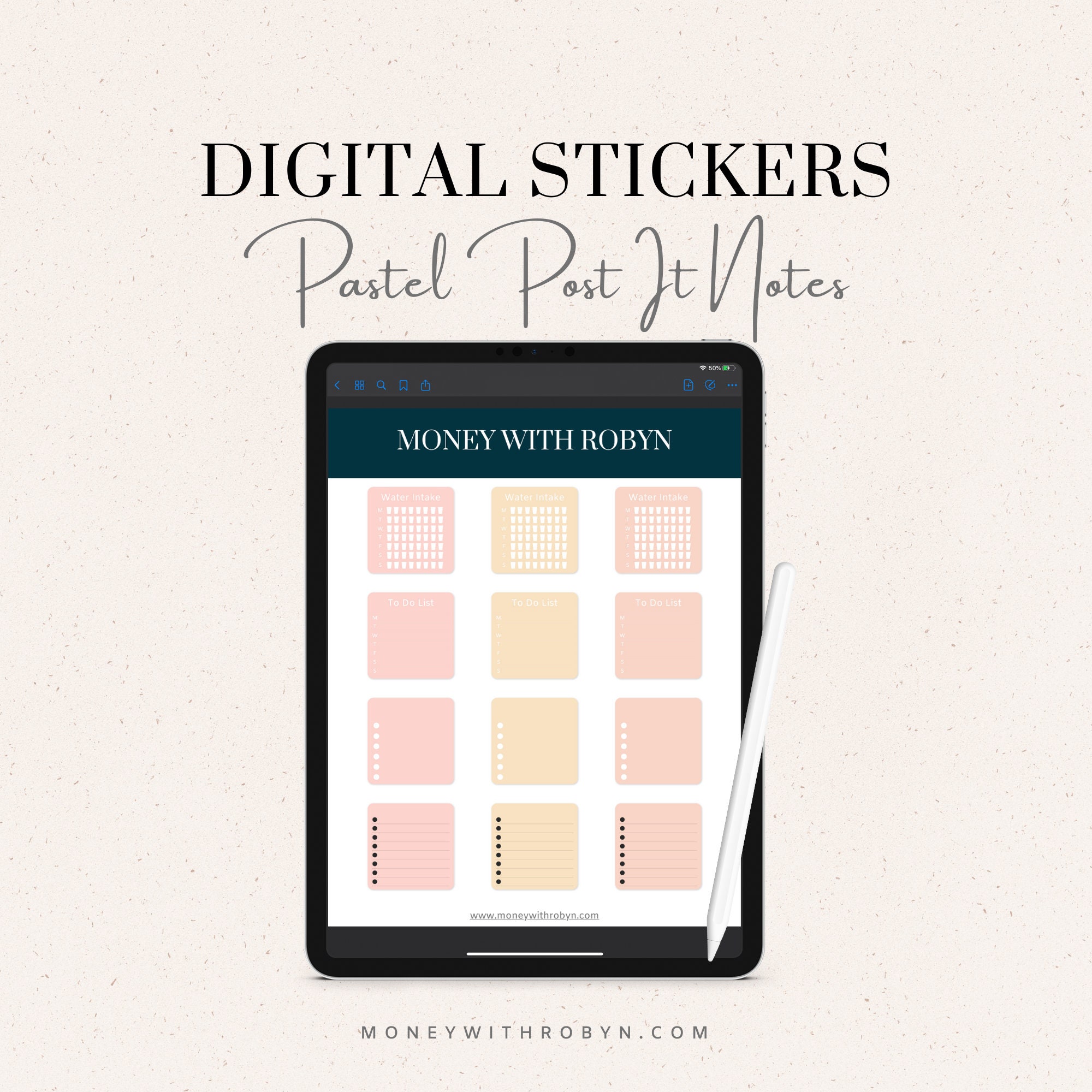 Pastel Digital Precropped Sticker Planner Notebook Goodnotes Xodo ...